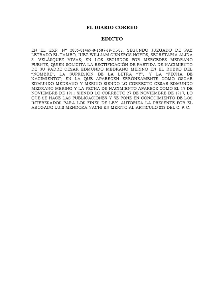 Modelo de Edicto | PDF