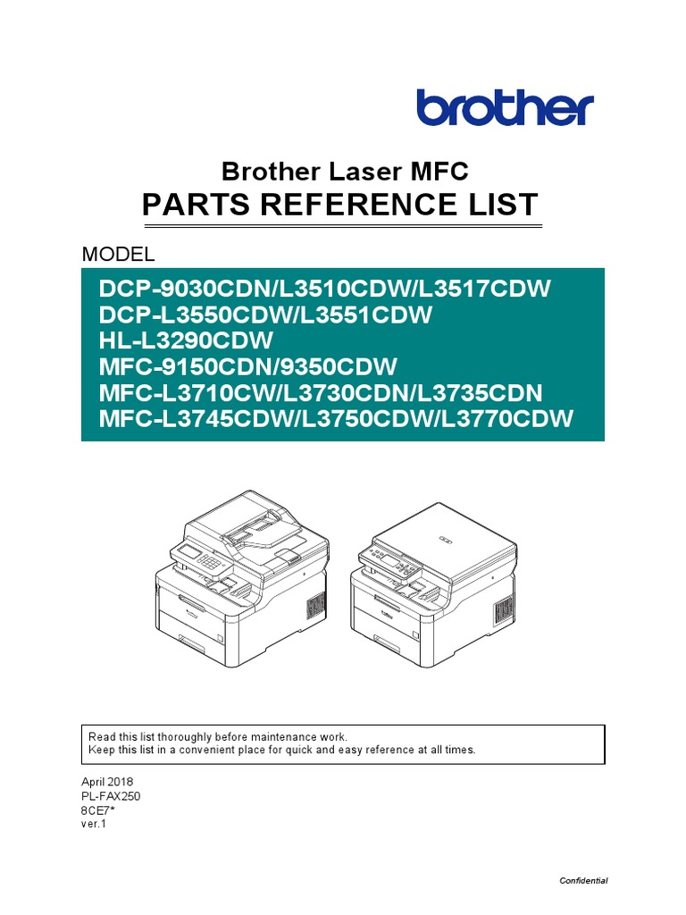 Brother MFC Parts Reference Guide | PDF | Image Scanner | Input/Output