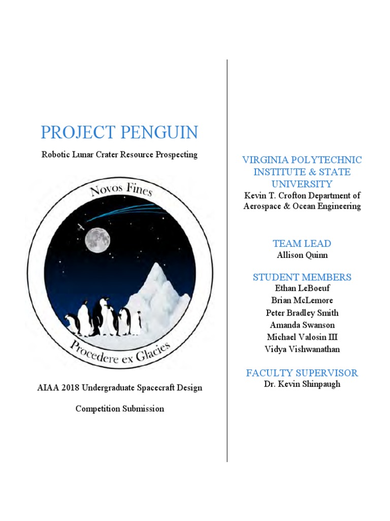 1stplace Virginia Tech Space Design | PDF | Moon | Nasa