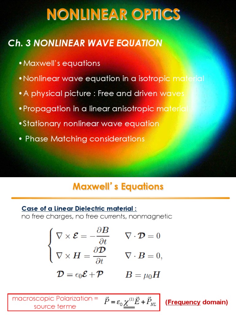 Ch. 3 Nonlinear Wave Equation | PDF | Nonlinear Optics | Waves