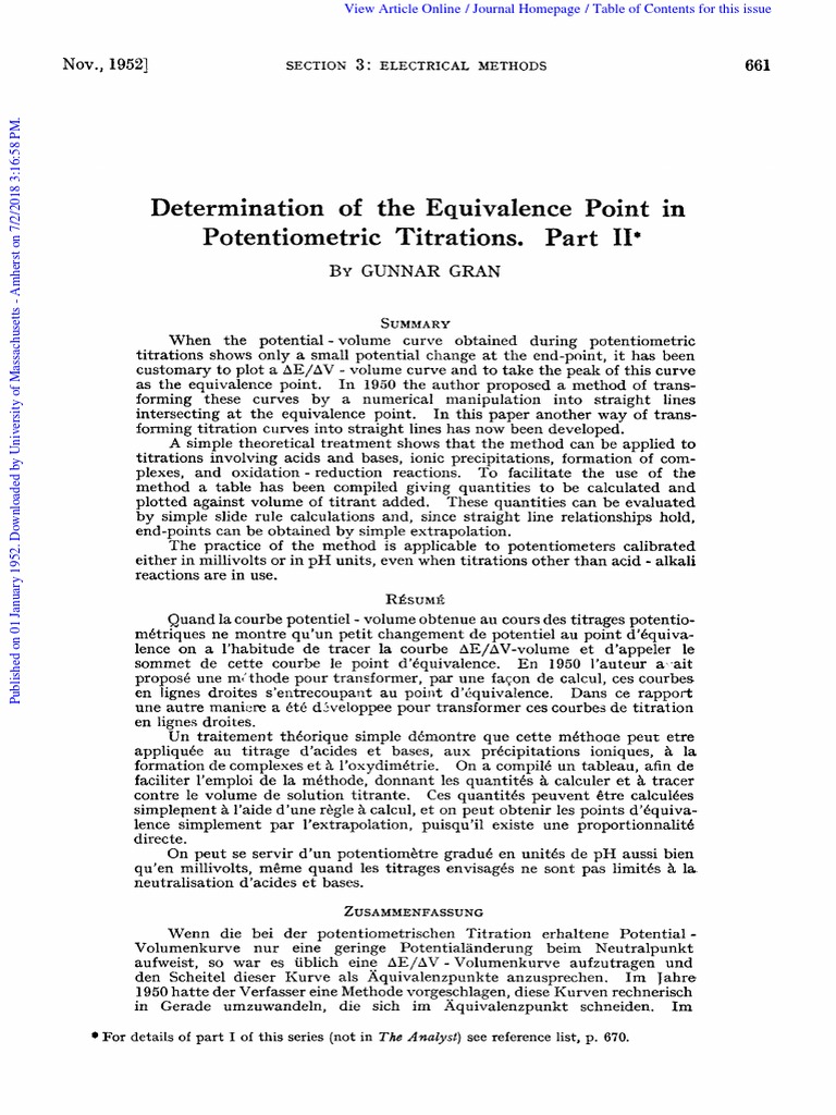 Determination of The Equivalence Point in | PDF | Titration | Chemistry