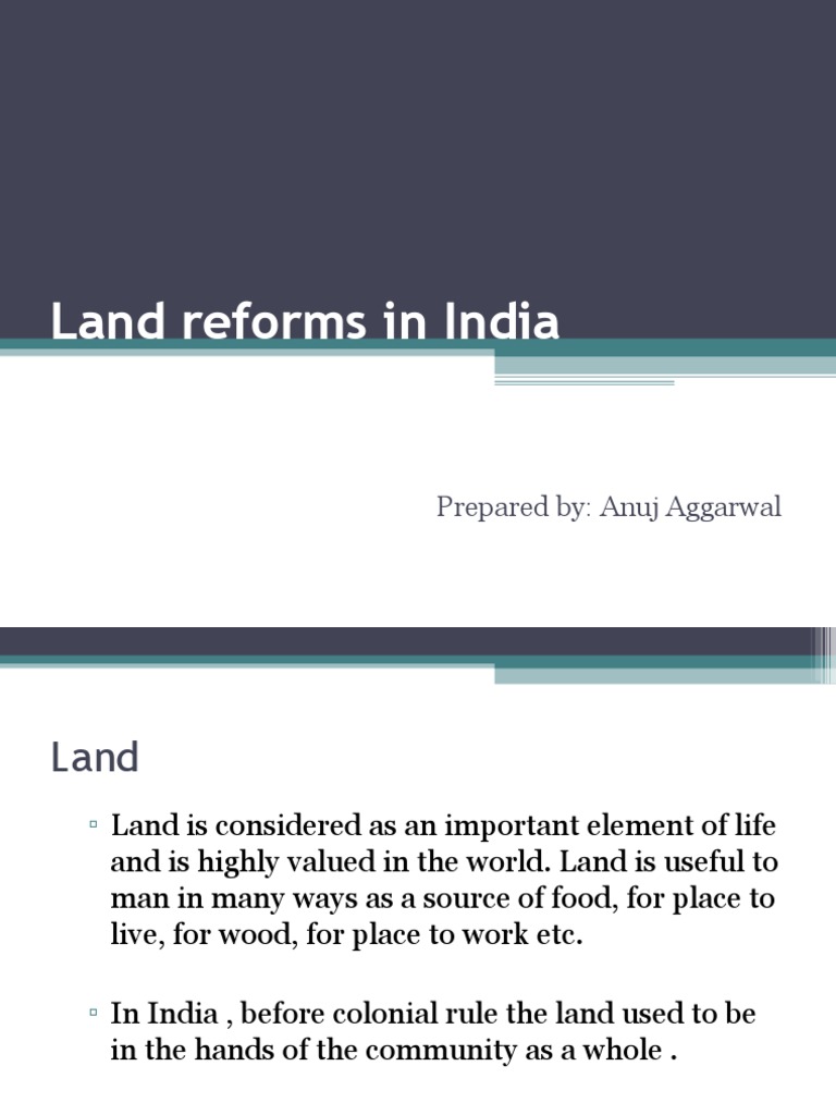 Overview of Land Reforms in India | PDF | Leasehold Estate | Landlord