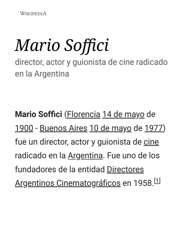 Mario Soffici - Wikipedia, La Enciclopedia Libre | PDF | Argentina | Cine