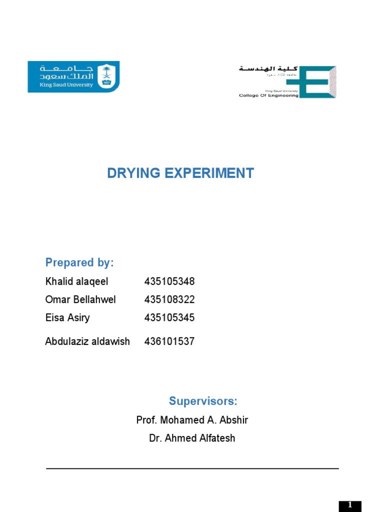 Drying Experiment | PDF | Clothes Dryer | Engineering Thermodynamics