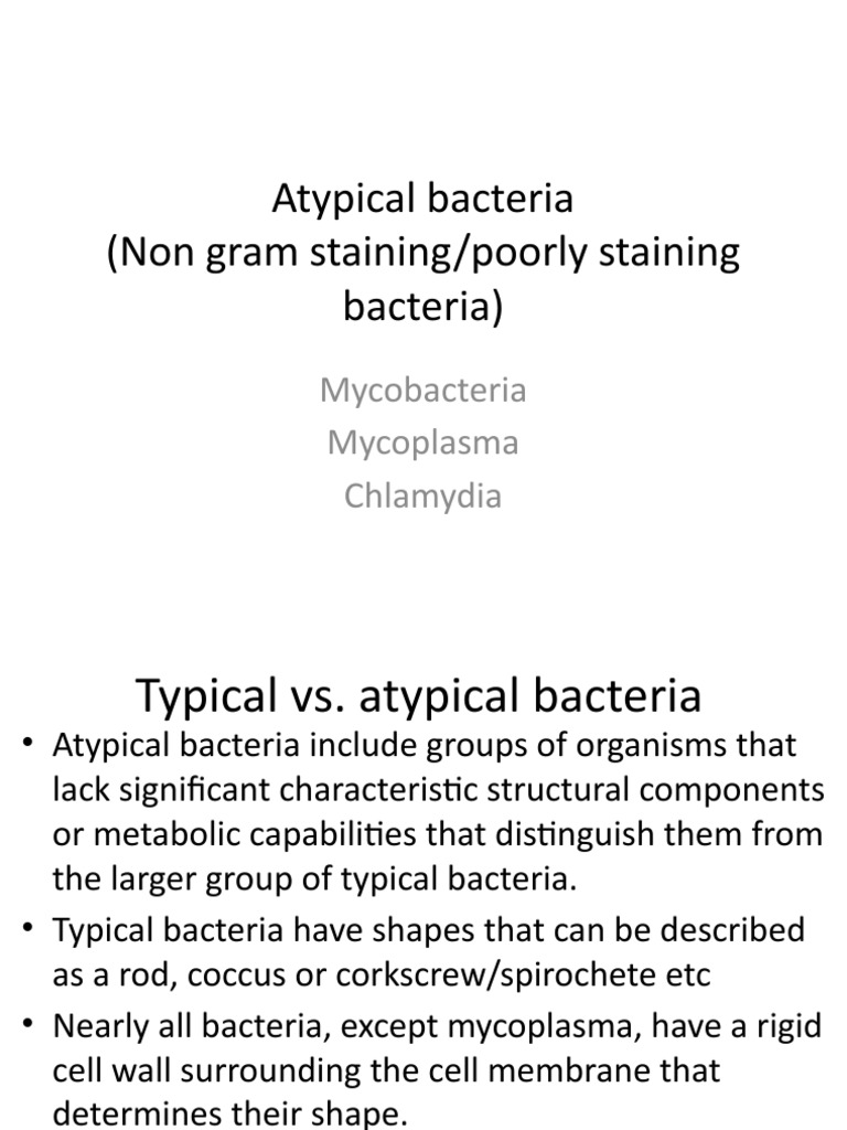 Atypical Bacteria and Mycobacteria Classification | PDF | Mycobacterium ...
