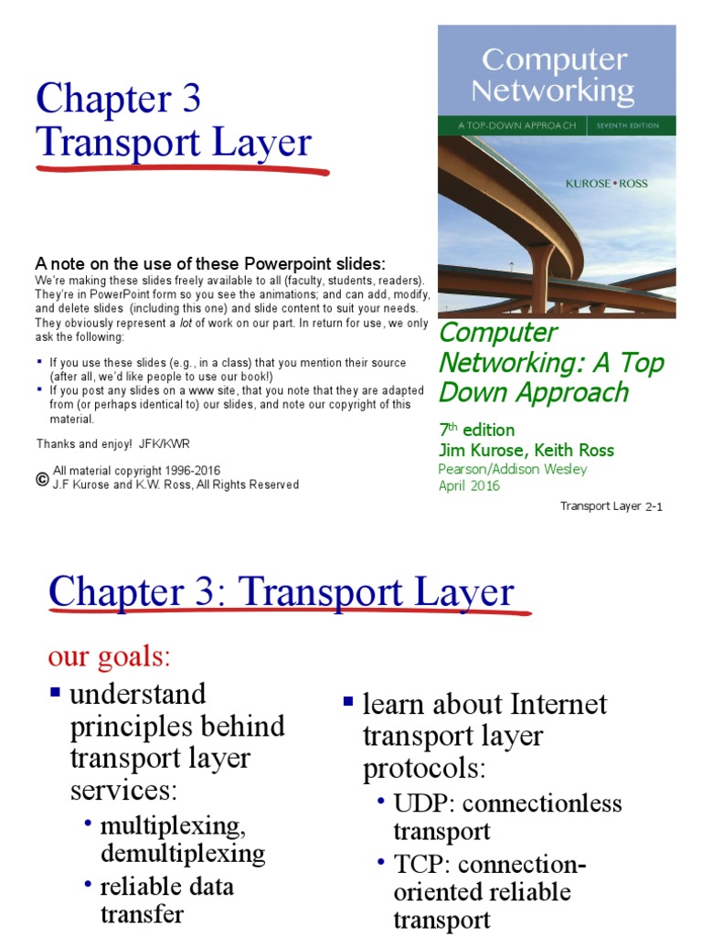 Transport Layer: Computer Networking: A Top Down Approach | PDF | Internet Protocol Suite | Port ...