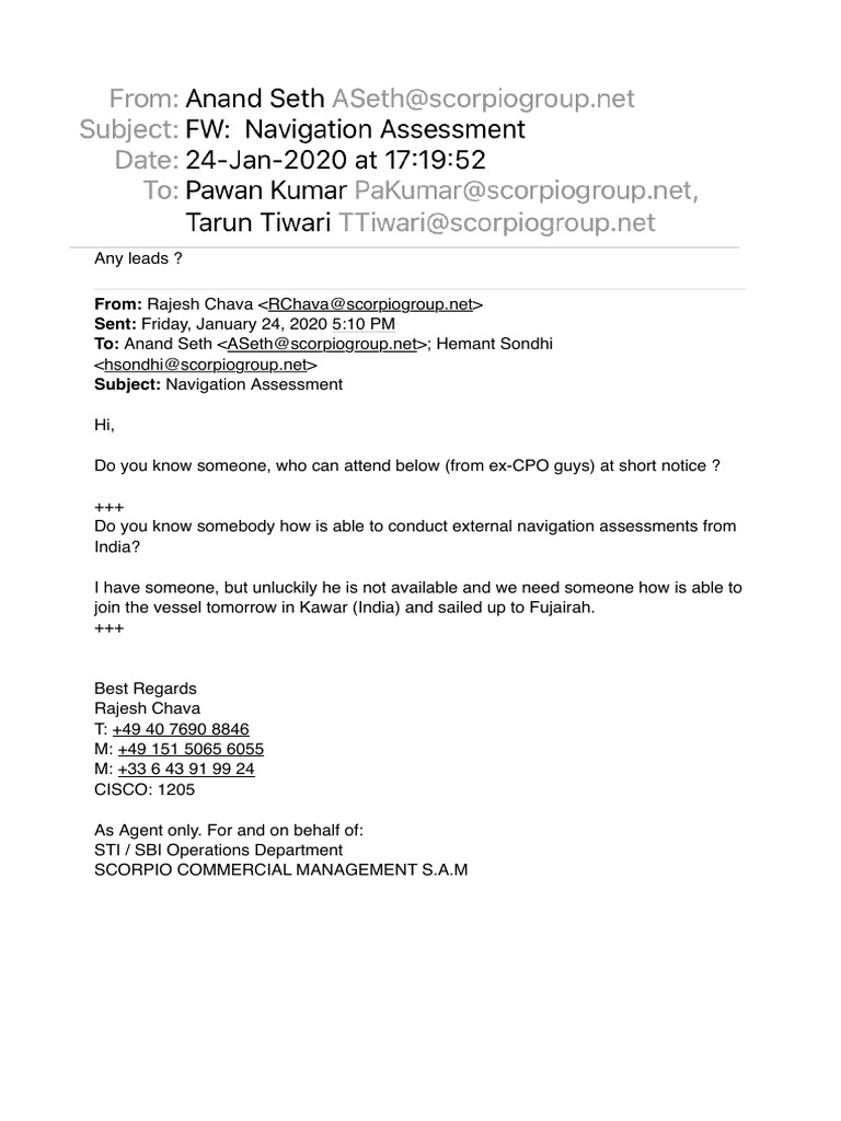 FW Navigation Assessment | PDF
