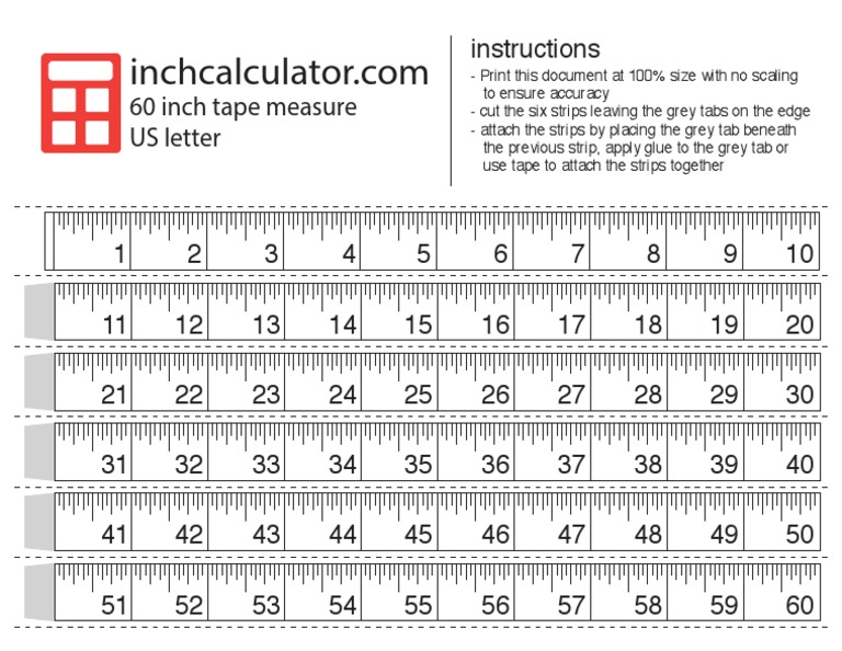 Printable 60-Inch Tape Measure Guide | PDF