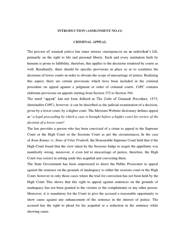 Clinical 11 Criminal Appeal Pdf Judgment Law Appeal