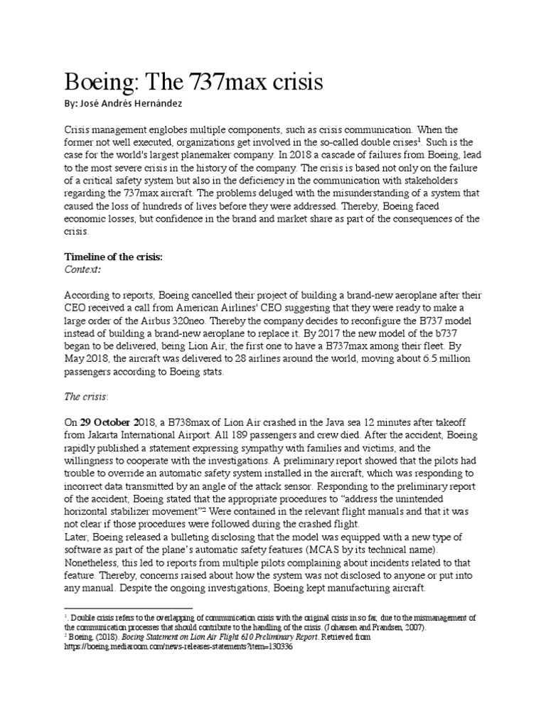 Boeing: The 737max Crisis | PDF | Federal Aviation Administration ...