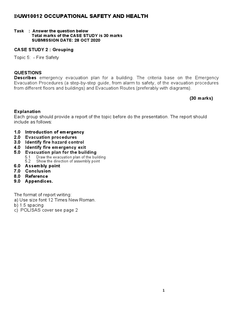 OSHA (Case Study 2) 2 | Download Free PDF | Emergency | Emergency ...