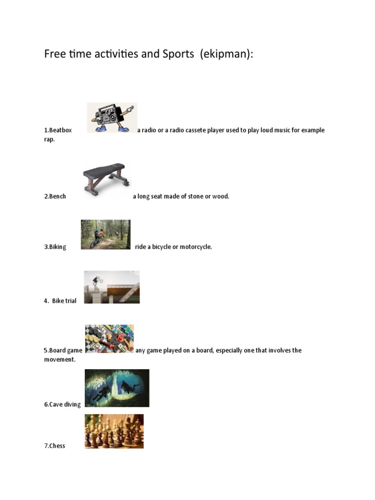 Free Time Activities and Sports Guide | PDF