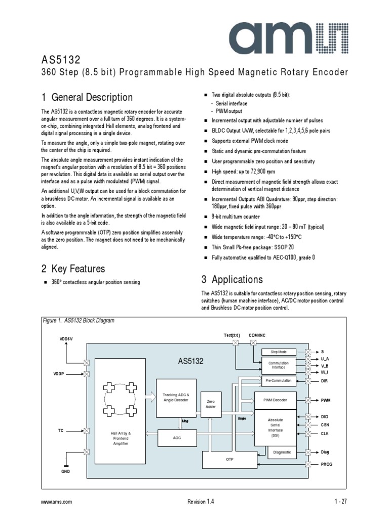 AS5132 Datasheet EN v5 | PDF | Electromagnetism | Manufactured Goods