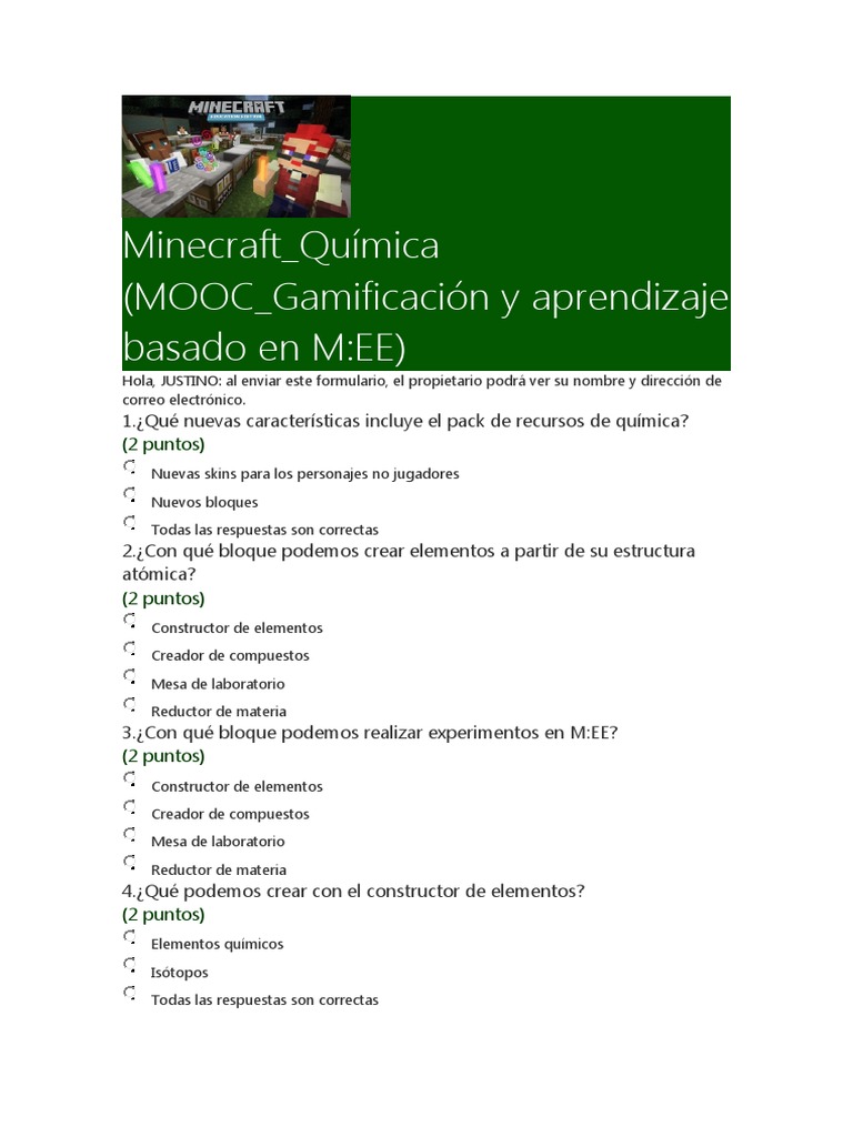 Minecraft QUIMICA | PDF