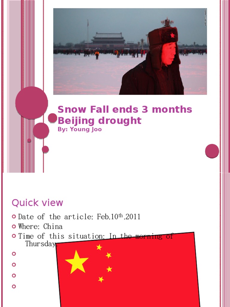 Snowfall Breaks Beijing's 3-Month Drought | PDF