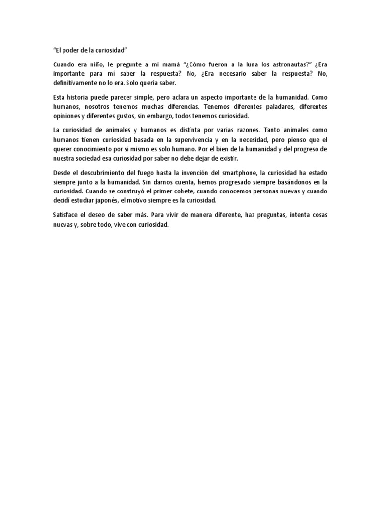 El poder de la curiosidad humana | PDF