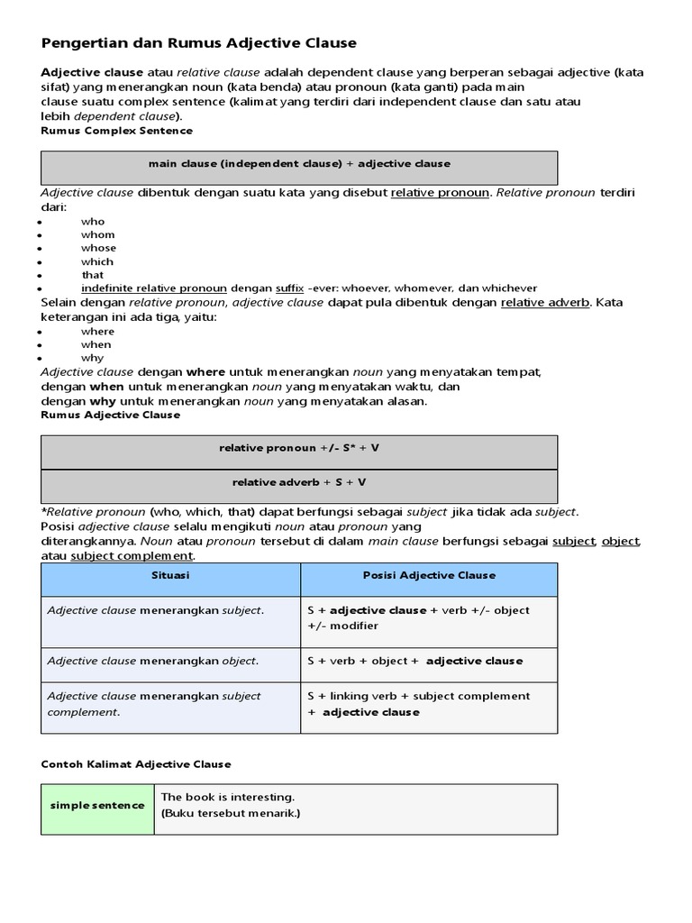 Adjective Clause | PDF
