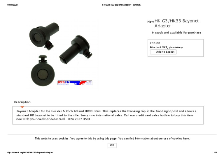 HK G3 - HK33 Bayonet Adapter - DWSUK - LANDSCAPE | PDF