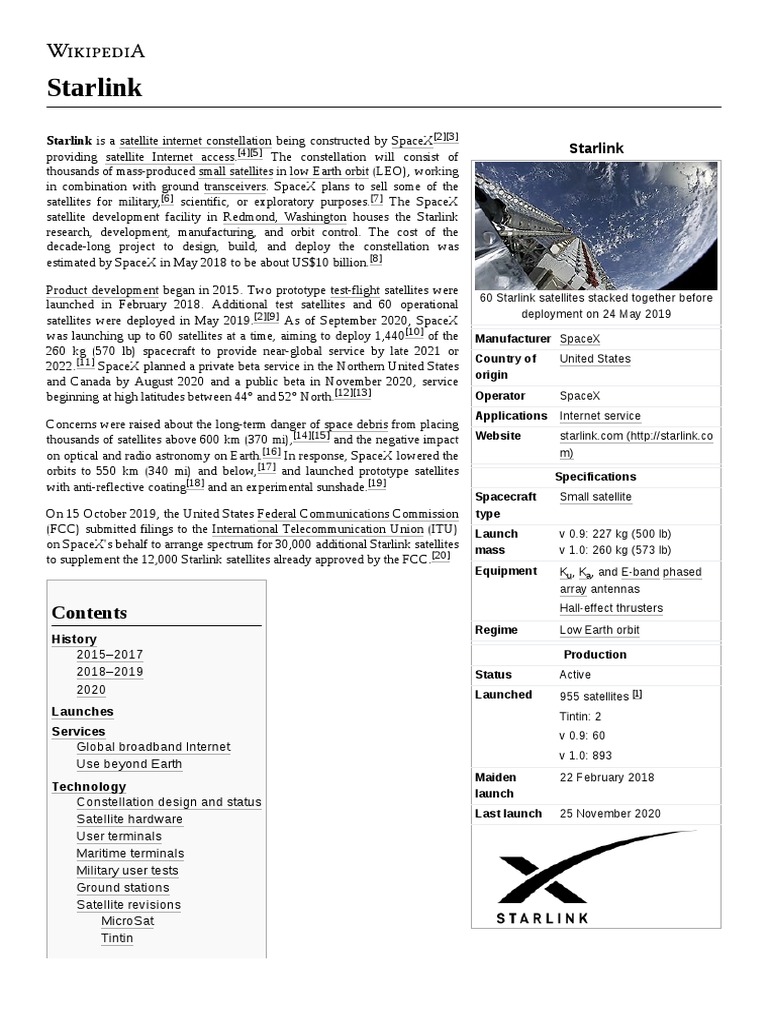 Starlink: Starlink Is A Satellite Internet Constellation Being ...
