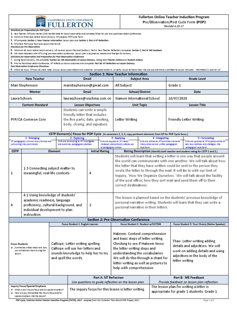 Part 3-4 Fotippopcycle2020 | PDF | Lesson Plan | Pedagogy