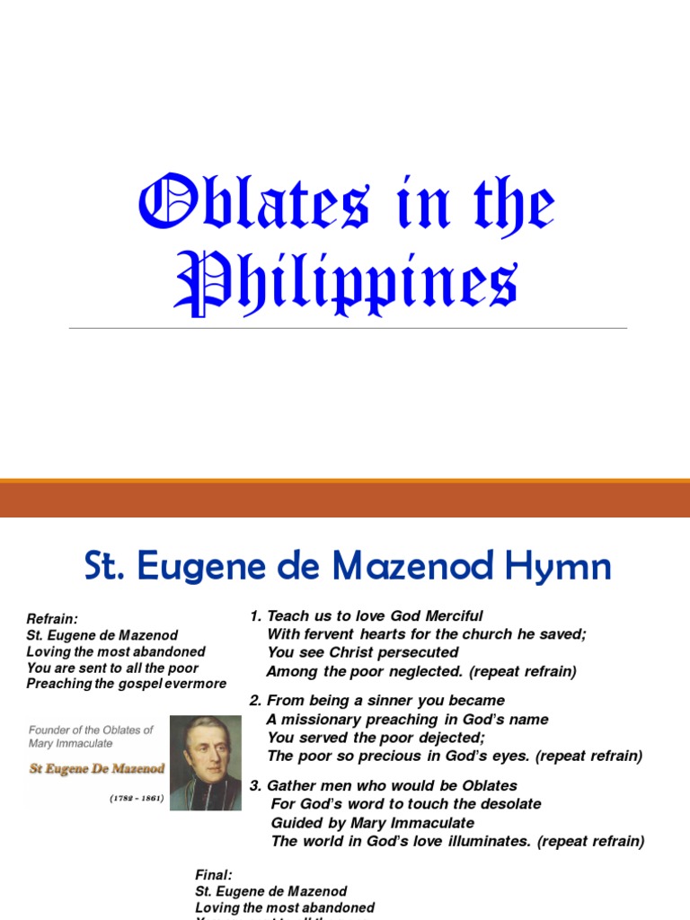 Oblates in The Philippines | PDF | Christian Organizations | Catholic ...