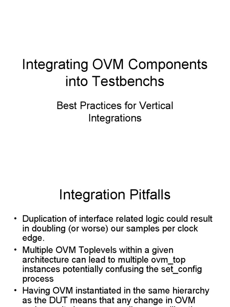 Best Practices for OVM Integration | PDF | Systems Engineering | Computer Engineering