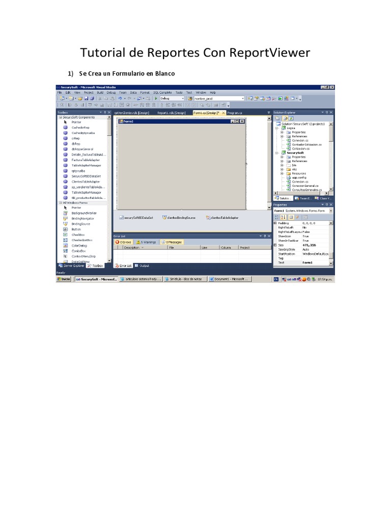 Tutorial de Reportes Con ReportViewer | PDF