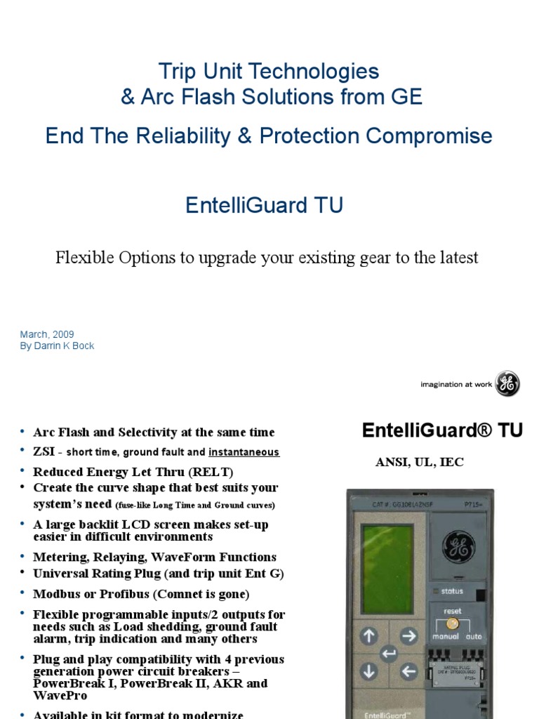 Trip Unit Technologies & Arc Flash Solutions From Ge End The ...