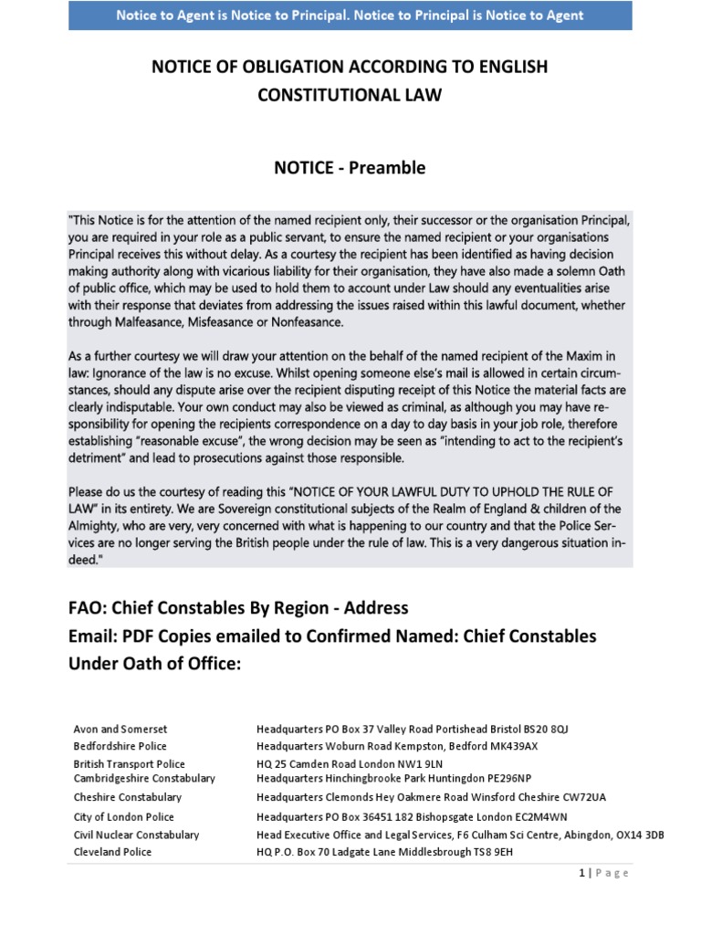 A Notice of Obligation to Uphold the Rule of Law: This Lawful Document ...