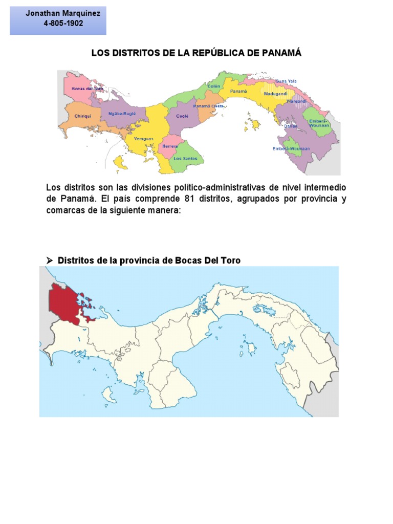 Distritos de la República de Panamá | PDF | Viajes y turismo