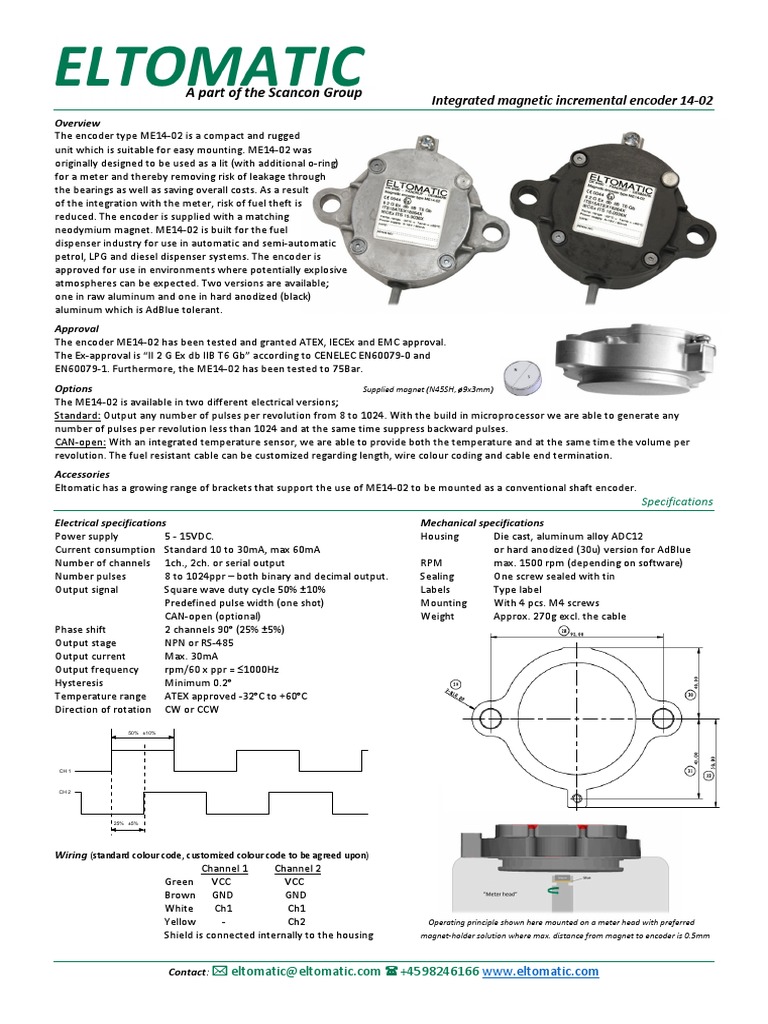 Integrated Magnetic Incremental Encoder 14-02: Specifications | PDF ...