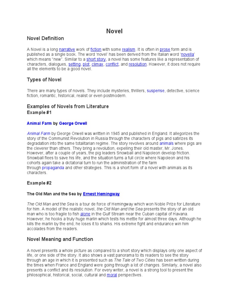 Novel Definition | PDF | Novels | Books