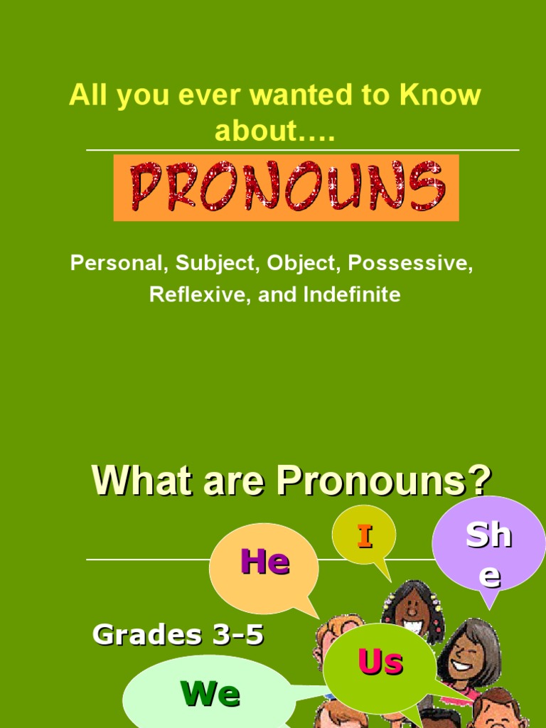 All You Ever Wanted To Know About .: Personal, Subject, Object ...