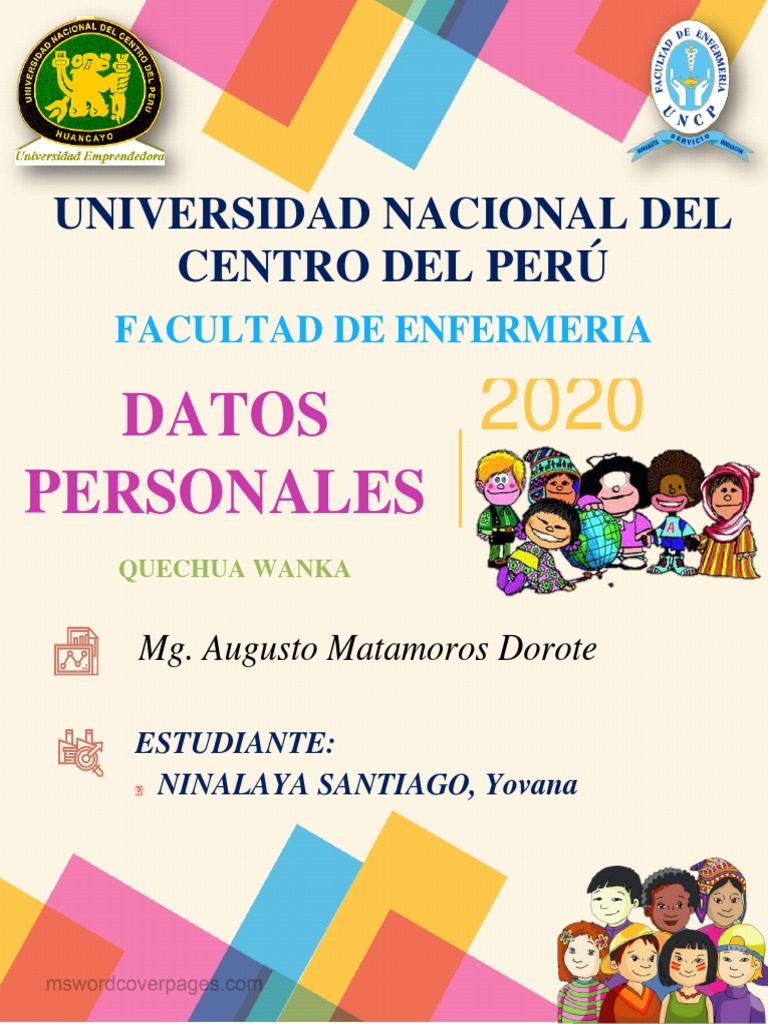Uncp, Facultad de Enfermeria, Quechua, Datos Personales, Ninalaya ...