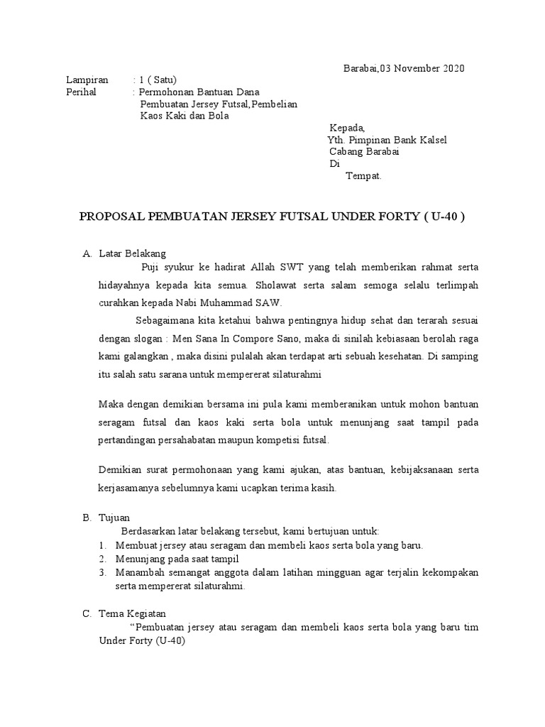 Proposal Futsal | PDF
