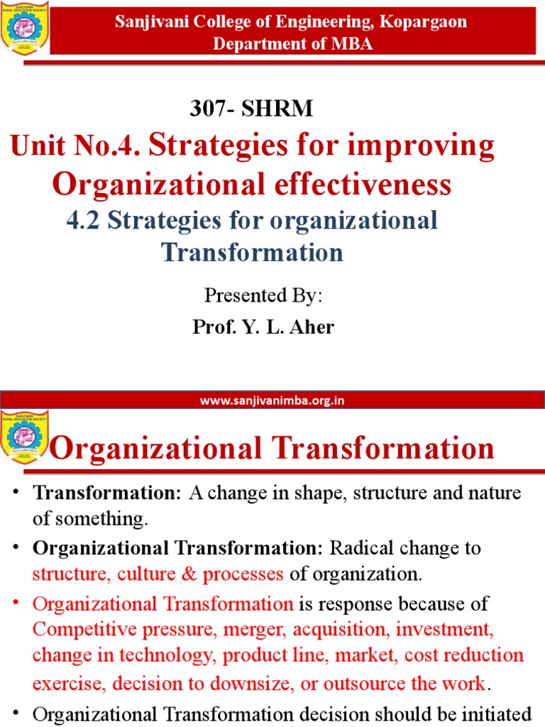 Strategies For Organizational Transformation | PDF