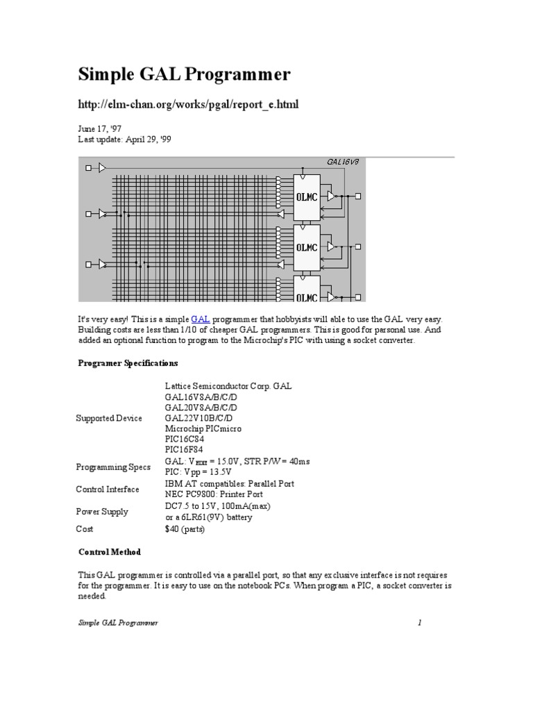 Simple GAL Programmer | PDF | Electrical Connector | Digital Technology