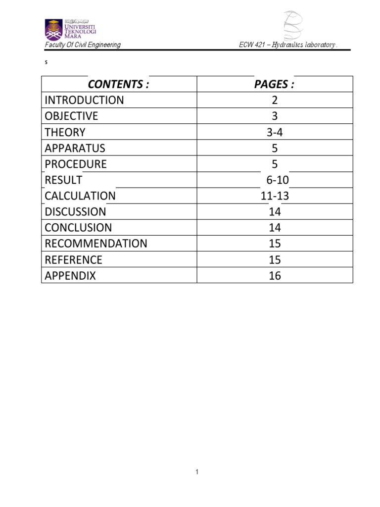 Flow Over A Broad Crested Weir Exp4 | PDF | Flow Measurement | Fluid ...