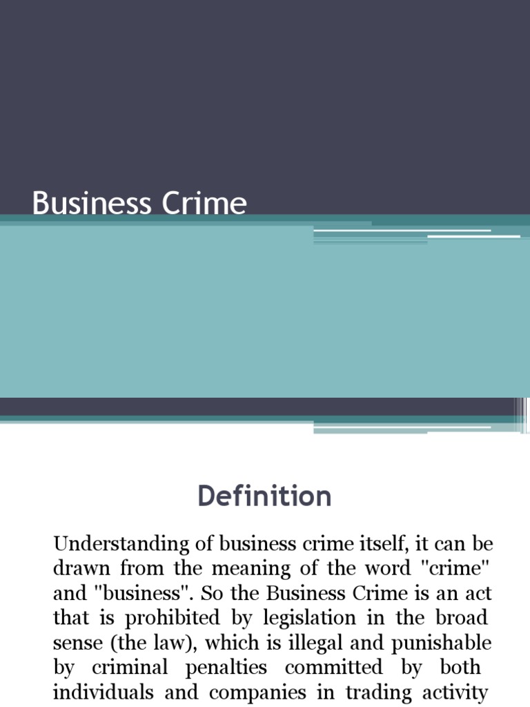 Businesscrime | PDF | Crime & Violence | Crime Thriller