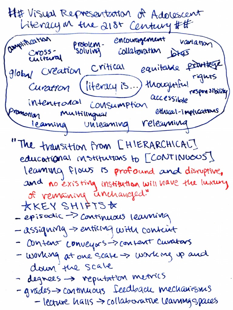 Visual Representation of Adolescent Literacy in The 21st Century 1 | PDF
