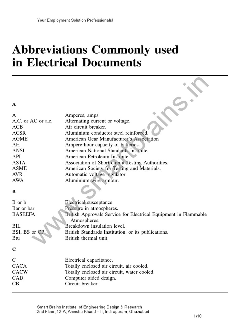 Abbreviation PDF | PDF | Incandescent Light Bulb | Electromagnetic ...