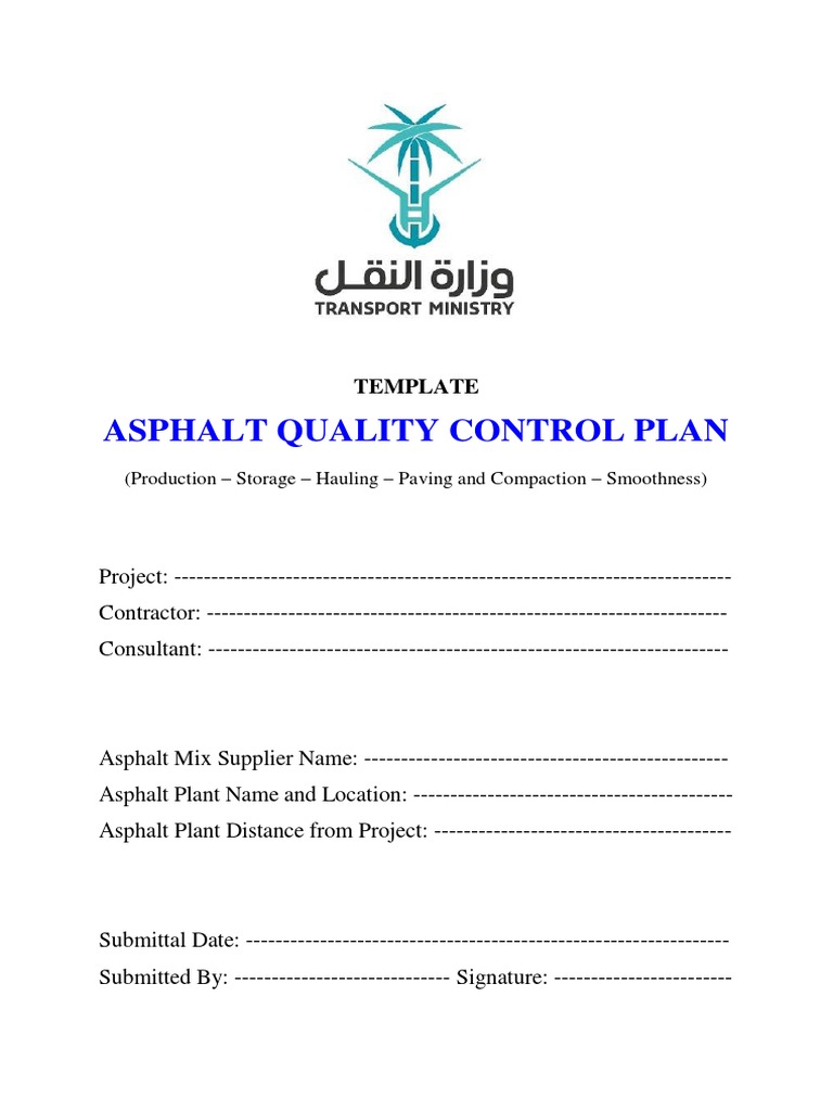 Asphalt Quality Control Plan | PDF | Road Surface | Calibration