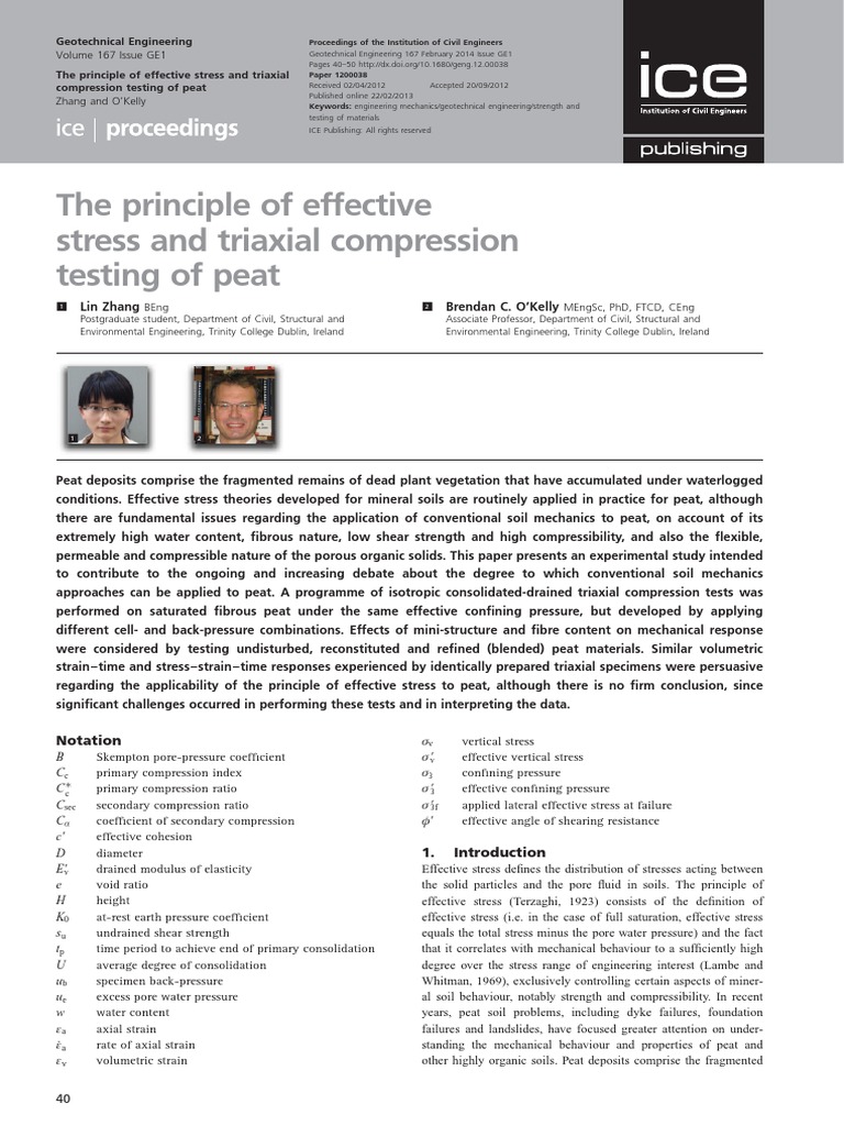 The Principle of Effective Stress and Triaxial Compression Testing of ...