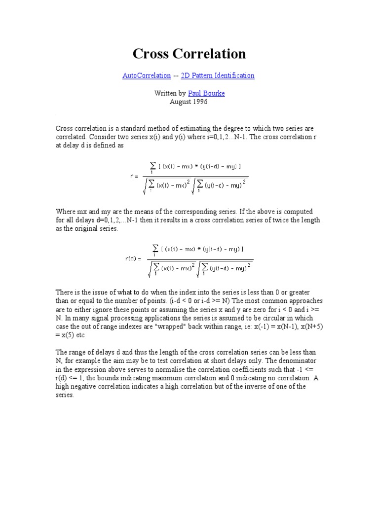 Cross Correlation | PDF