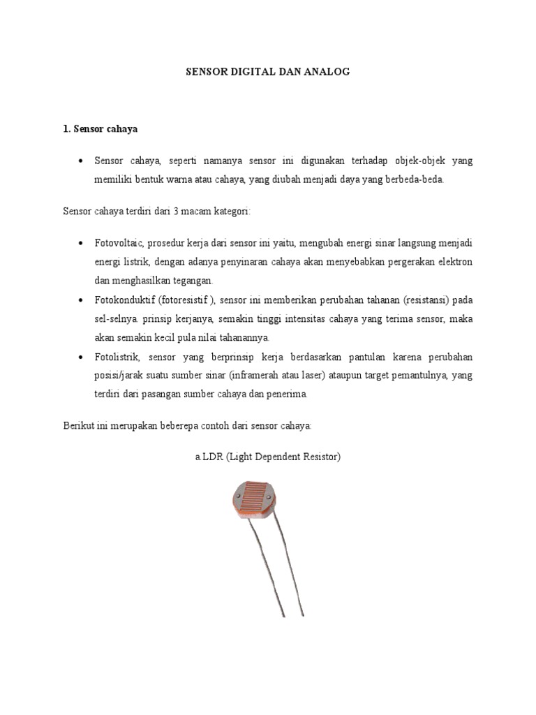 Sensor Digital Dan Analog | PDF