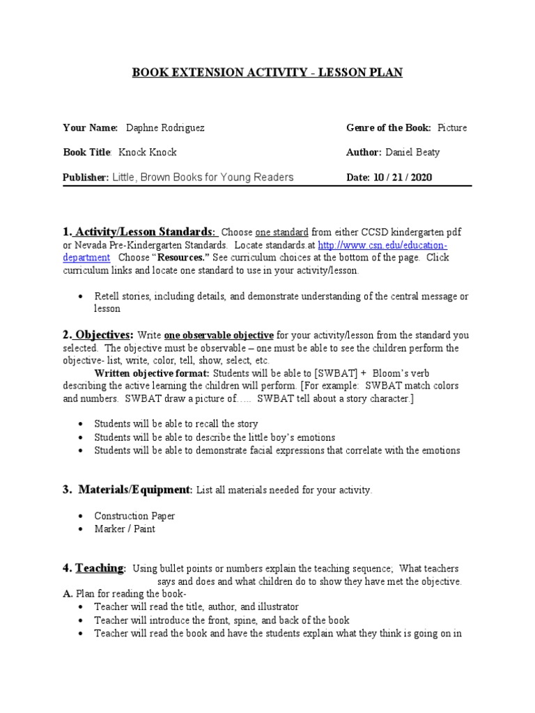Book Extension Activity - Lesson Plan: Little, Brown Books For Young ...