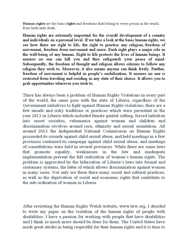 From Birth Until Death.: Human Rights Are The Basic Rights and Freedoms ...