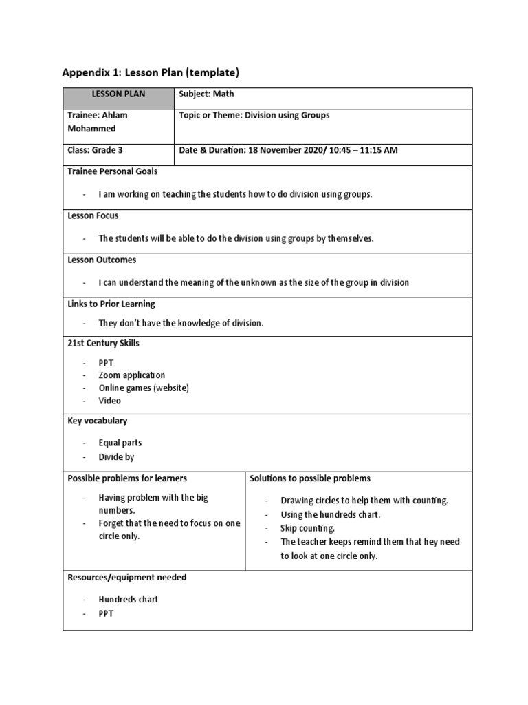Math Division Using Groups | PDF | Lesson Plan | Educational Assessment