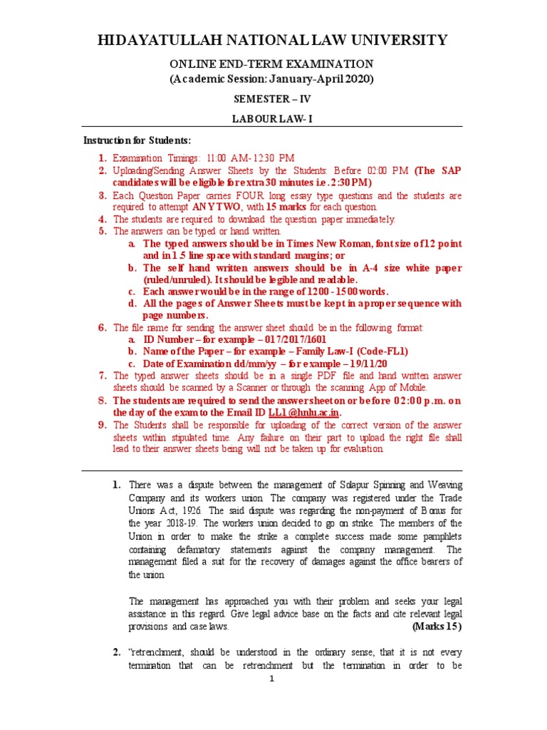 Labour Law - I - LL1 (18690) | PDF | Policy | Public Sphere