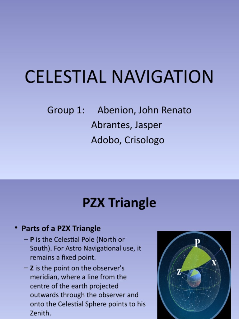 PZX Triangle in Celestial Navigation | PDF | Astrometry | Space
